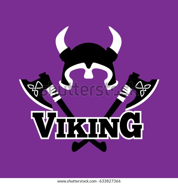 Word Viking Two Crossed Axes Horned Stock Vector (Royalty Free ...
