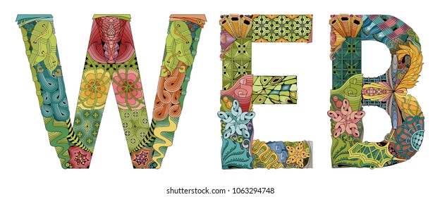 Word Web Vector Decorative Zentangle Object Stock Vector (Royalty Free ...