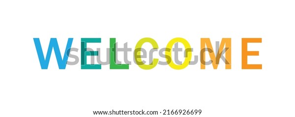 La palabra Bienvenida. Cartel vectorial con: vector de stock (libre de ...