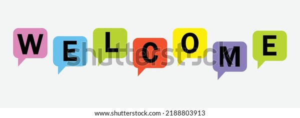 Word Welcome Vector Banner Text Color Stock Vector (Royalty Free ...