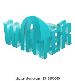 Word Winter Isometry Transparent Letters Stock Vector (Royalty Free ...