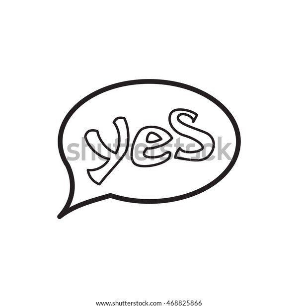 Word Yes Bubble Speech Icon Outline: เวกเตอร์สต็อก (ปลอดค่าลิขสิทธิ์ ...