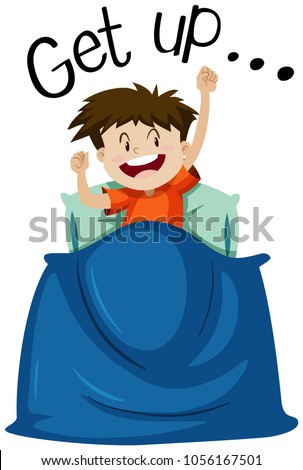 Wordcard Get Boy Getting Illustration 스톡 벡터(사용료 없음) 1056167501 ...