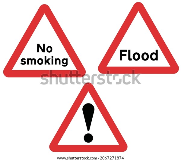 Worded Warning Sign Flood Worded Warning Stock Vector (Royalty Free ...