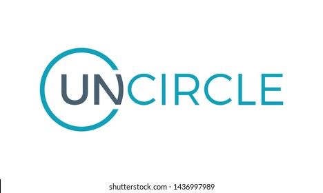 Vektor Stok Wordmark Logo Circle Shape Blue Color (Tanpa Royalti ...