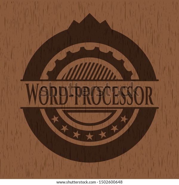 Wordprocessor Retro Style Wood Emblem Vector Stock Vector (Royalty Free ...