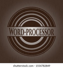 Wordprocessor Retro Wood Emblem Vector Illustration Stock Vector ...