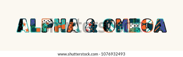 Words Alpha Omega Concept Written Colorful Stock Vector (Royalty Free ...