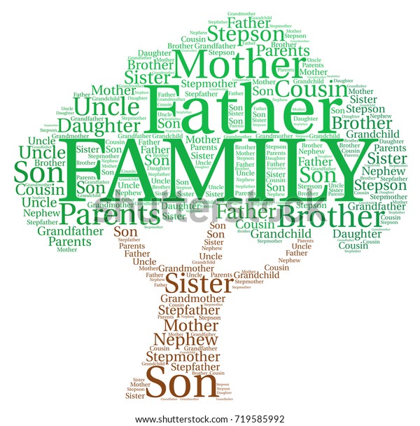 Words Cloud Family Concept Made Tree Stock Vector (Royalty Free ...
