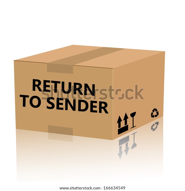Words Return Sender On Cardboard Package Stock Vector (Royalty Free ...