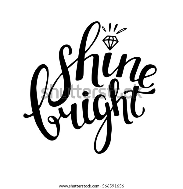 Words Shine Bright Vector Inspirational Quote Stock Vector (Royalty ...