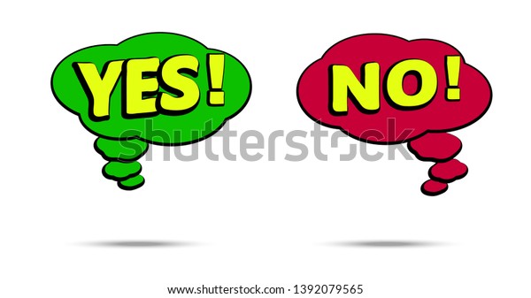 Words Yes No Edging in Style Stock Vector (Royalty Free) 1392079565 ...