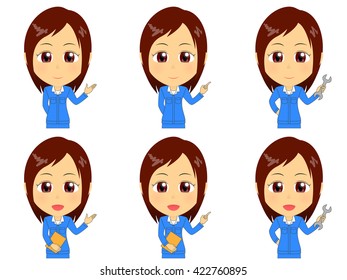 Work Clothes Woman Set Stock Vector (Royalty Free) 422760853