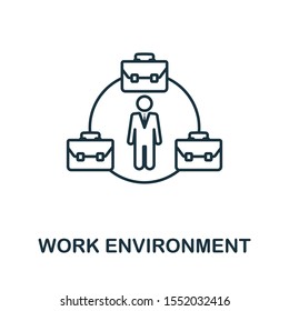 Work Environment Icon Outline Style Thin Stock Vector (Royalty Free ...