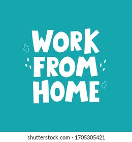 Work Home Hand Drawn Lettering On Stock Vector (Royalty Free) 1705305421