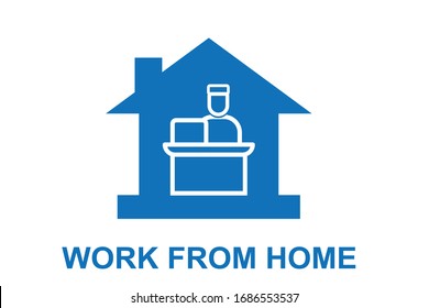 Work Home Icon Vector Blue Version Stock Vector (Royalty Free ...