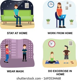 Work Home Vector Illustration Stock Vector (Royalty Free) 1693534468 ...