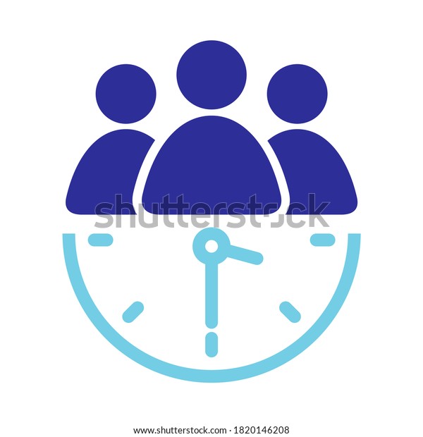 Work Hour Icon Line Blue Color Stock Vector (Royalty Free) 1820146208 ...
