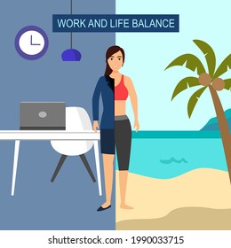 Work Life Balance Concept Vector Illustration Stock Vector (Royalty ...