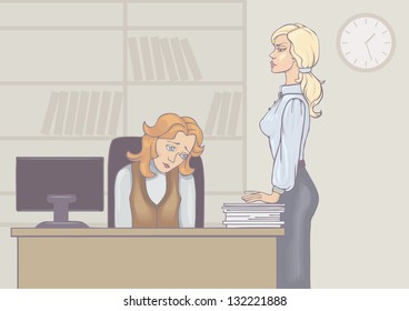 Work Office Boss Subordinate Stock Vector (Royalty Free) 132221888 ...