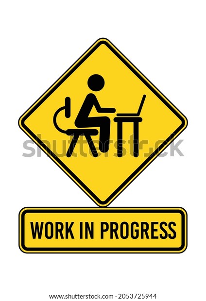 Work Progress Humorous Funny Road Traffic Stock Vector (Royalty Free ...