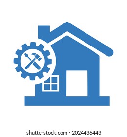 Work Progress Repair Icon Blue Color Stock Vector (Royalty Free ...