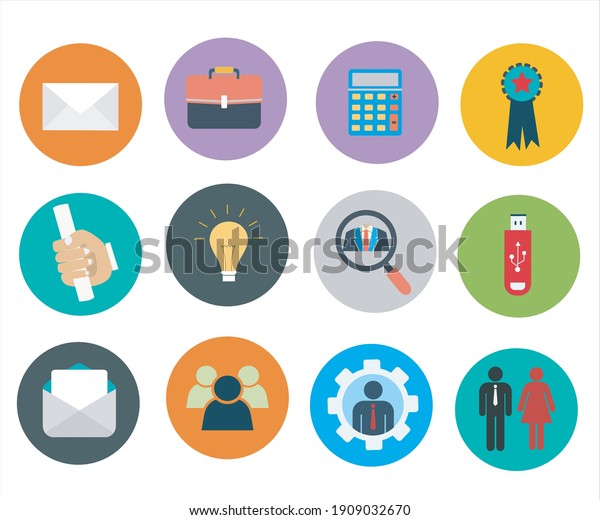 Work Related Icons Use Stock Vector (Royalty Free) 1909032670 ...