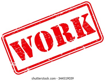 Work Rubber Stamp Sign: vector de stock (libre de regalías) 344519039 ...