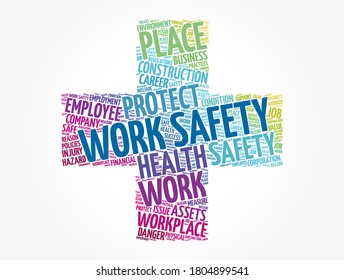 Work Safety Cross Word Cloud Collage Stock Vector (Royalty Free ...