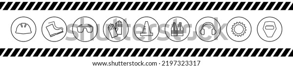 Work Safety Sign On White Background Stock Vector (Royalty Free ...