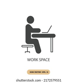 Work Space Icons Symbol Vector Elements Stock Vector (Royalty Free ...