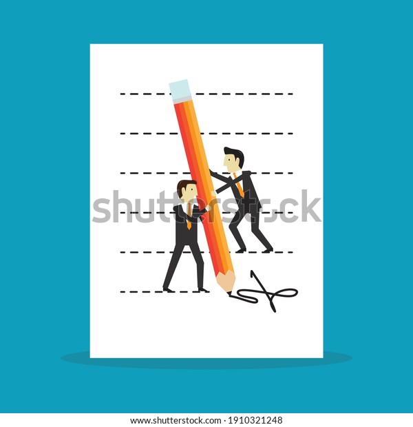 Work Together Sign Contract Vector Illustration Stock Vector (Royalty ...