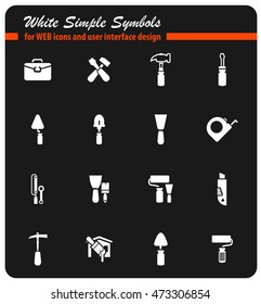 Work Tools White Simply Symbols Web Stock Vector (Royalty Free ...
