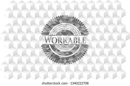Workable Retro Style Grey Emblem Geometric Stock Vector (Royalty Free ...