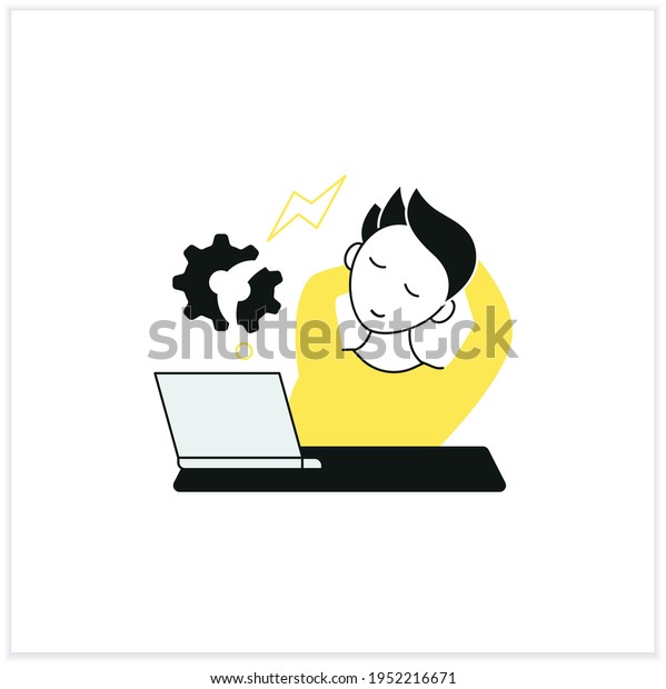 Workaholic Flat Icon Counterproductive Behaviour Rest Stock Vector ...