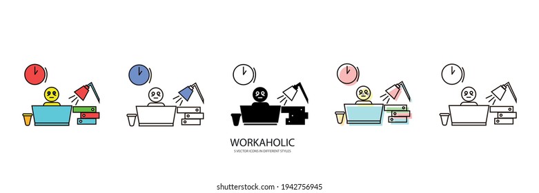 Workaholic Man Vector Type Icon Stock Vector (Royalty Free) 1942756945 ...