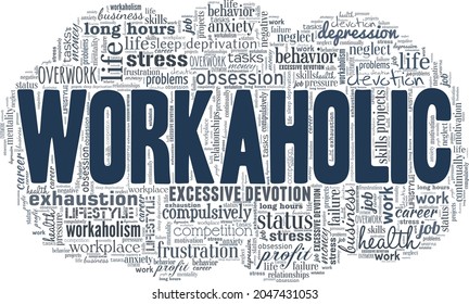 Workaholic Vector Illustration Word Cloud Isolated Stock Vector ...