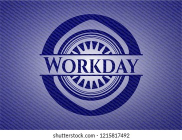 Workday Emblem Denim Texture Stock Vector (Royalty Free) 1215817492