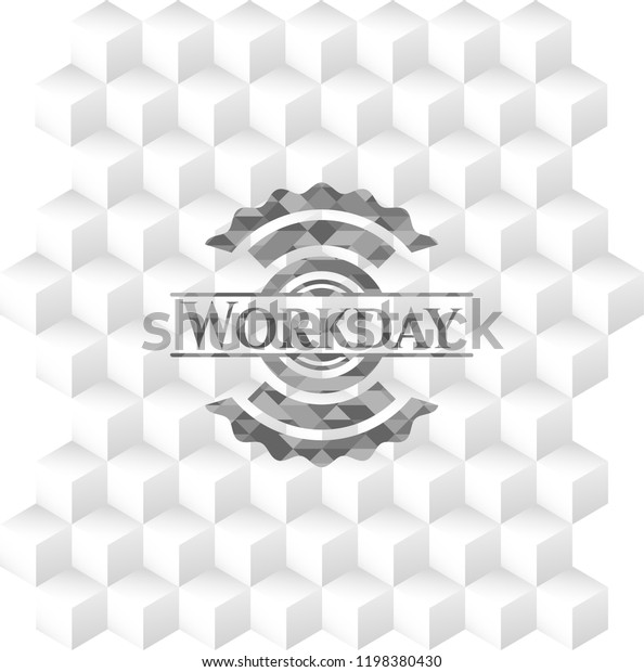 Workday Grey Emblem Retro Geometric Cube Stock Vector (Royalty Free ...