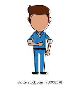 Worker Avatar Full Body Icon Vector Stock Vector (Royalty Free ...