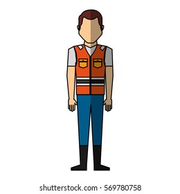 Worker Avatar Safety Suit Vector Illustration Stock Vector (Royalty ...