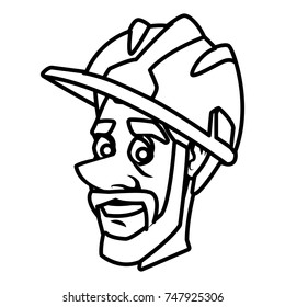 Worker Face Helmet Cartoon Stock Vector (Royalty Free) 747925306 ...