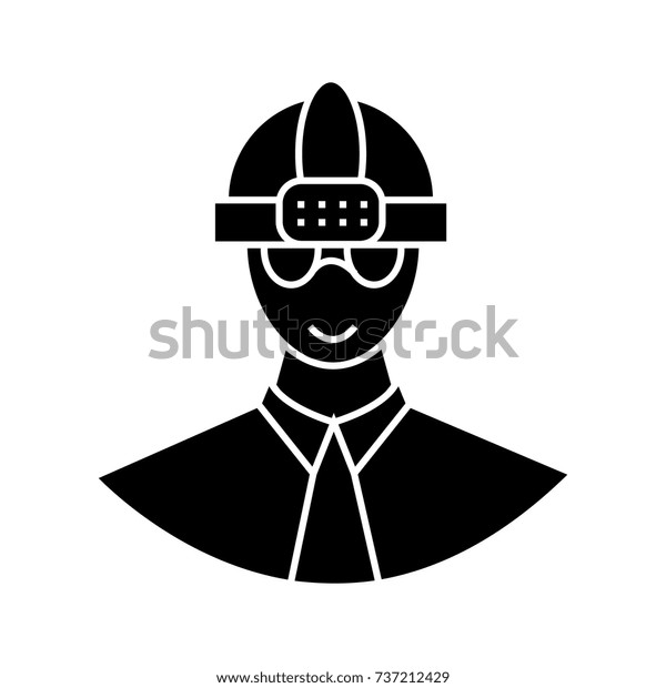 Worker Helmet Icon Vector Illustration Sign Stock Vector (Royalty Free ...