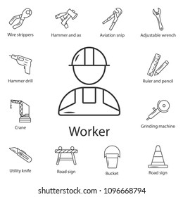 Worker Icon Simple Element Illustration Worker Stock Vector (Royalty ...