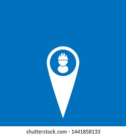 Worker Icon Worker Symbol Map Pin Stock Vector (Royalty Free ...