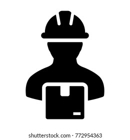 Worker Icon Vector Male Logistics Service Stock Vector (Royalty Free ...
