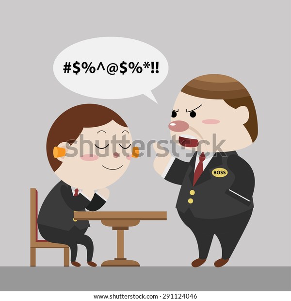 Worker Not Interest Boss Blame Cartoon Stock Vector (Royalty Free ...
