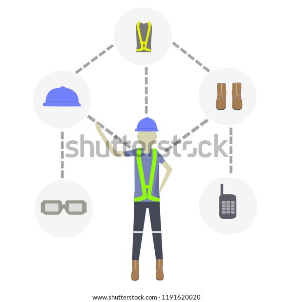 Worker Personal Protective Equipment Safety Stock Vector (Royalty Free ...