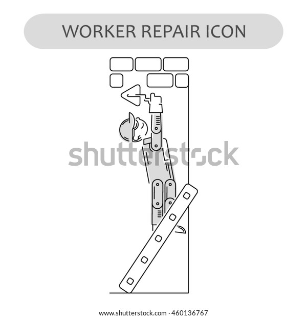 Worker Repair Icon Building Construction Logo Stock Vector (Royalty ...