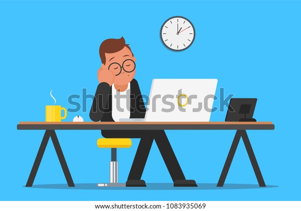 Worker Sleeps Office Illustration Stock Vector (Royalty Free ...